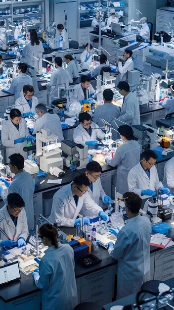 Collaborative Scientific Research In A Laboratory Premium Ai Generated Image