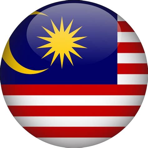 premium vector malaysia 3d rounded flag button