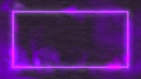 Glowing Rectangle Neon Vector Illustration Lighting Frame With Purple