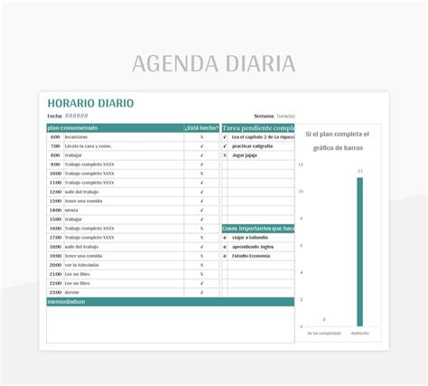 Modelo De Agenda Diaria Excel