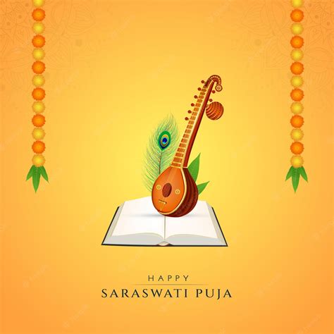Premium Vector Happy Saraswathi Puja Social Media Post
