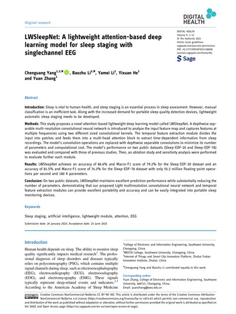 Pdf Lwsleepnet A Lightweight Attention Based Deep Learning Model For