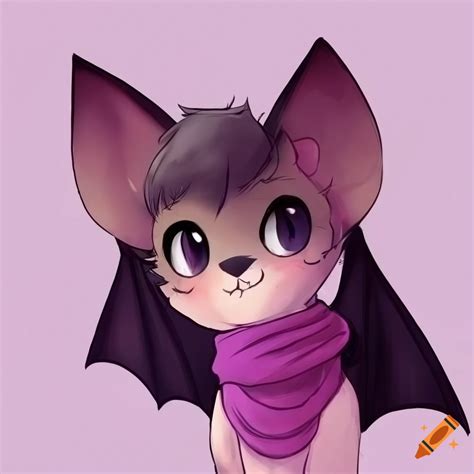 Cute Small Anthro Bat Wearing A Scarf Female Furry Style On Craiyon