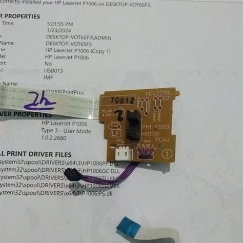 Board Main Điều Khiển Motor Máy In Hp P1005 P1006 Mạch Ecu 1005