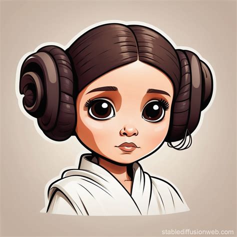 Stylized Cute Babe Princess Leia Stable Diffusion Online