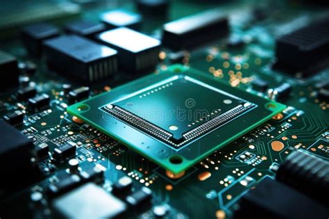 Motherboard With Electronic Components Powerful Processor Development Of Computer Technologies