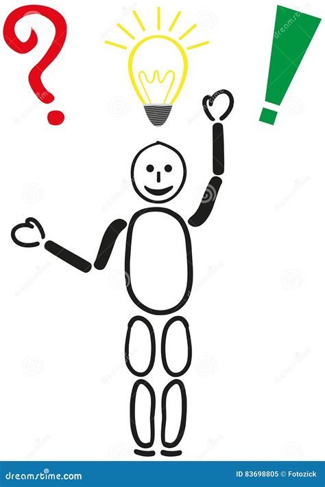 Males With Question Idea And Solution Stock Vector Illustration Of