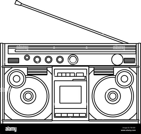 Boombox Stereo Music Retro 80s Style Vector Illustration Stock Vector