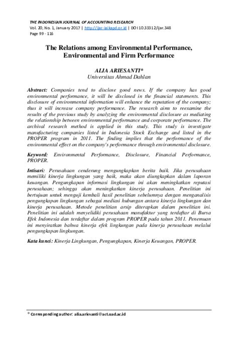 Pdf The Relations Among Environmental Performance Environmental And Firm Performance
