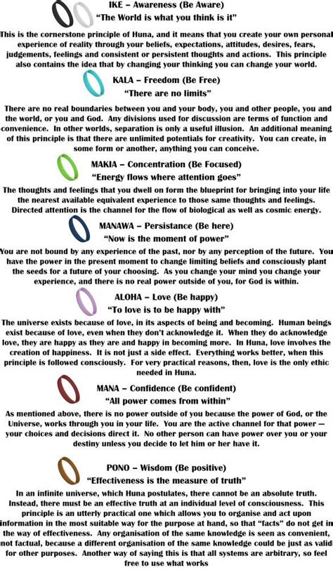 Huna Philosophy Huna Wristbands Hawaiian Words And Meanings