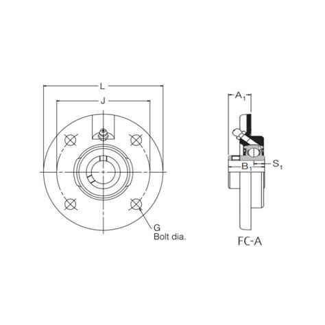 FC20A RHP 4 Bolt Round Cast Iron Flanged Bearing Unit With A 20mm Bore