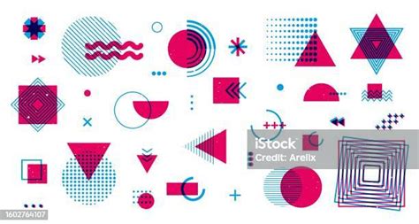요소 리소그래프 효과 추상적인 기하학적 모양 모던 힙스터 복고풍 원 삼각형 리소 리노컷 프린트 벡터 세트 리노컷에 대한 스톡 벡터 아트 및 기타 이미지 Istock