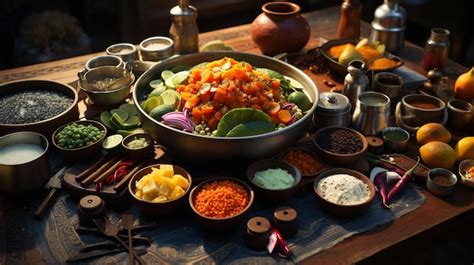 Premium Photo Traditional Indian Cuisine Use Of Spices Milk Dairy