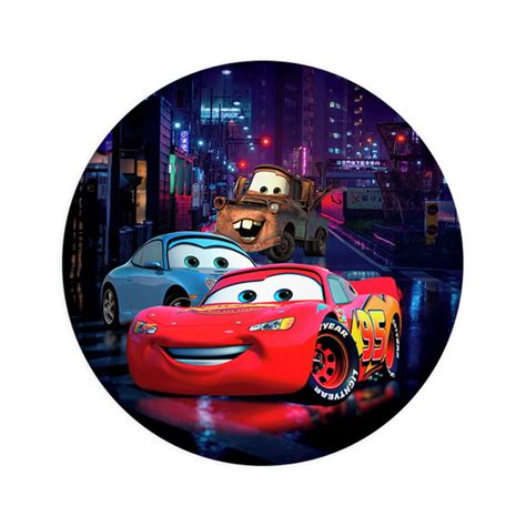 Painel De Festa Redondo Carros Relampago Mcqueen 045 Elo7