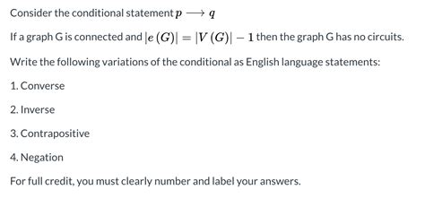 Solved Consider The Conditional Statement P If A Graph G Chegg