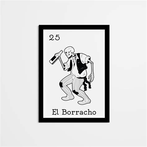 Abstract El Borracho Mexican Bingo Wall Decor Mexican Loteria Etsy