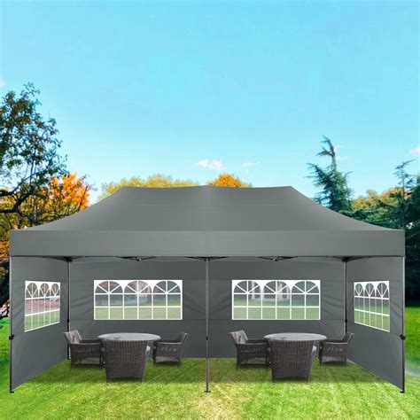 Cobizi Upgrade Ft W X Ft D Heavy Duty Steel Pop Up Party Tent With Removable Sidewalls