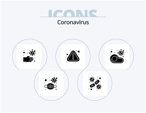 Coronavirus Glyph Icon Pack Icon Design Infected Warning Blood