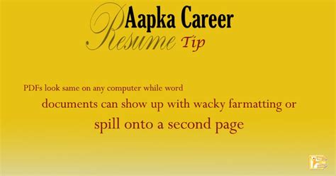 Resume Tip Use Pdfs For Consistent Formatting