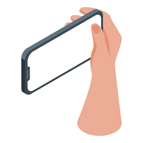 Selfie Smartphone Icon Isometric Vector Phone Hand 15871585 Vector Art