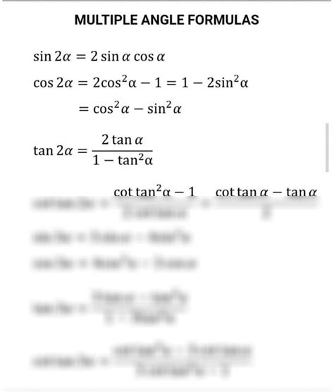 SOLUTION: Multiple angle formulas - Studypool