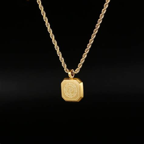 18k Gold Black Onyx Pendant Necklace Square Gold Pendant Etsy