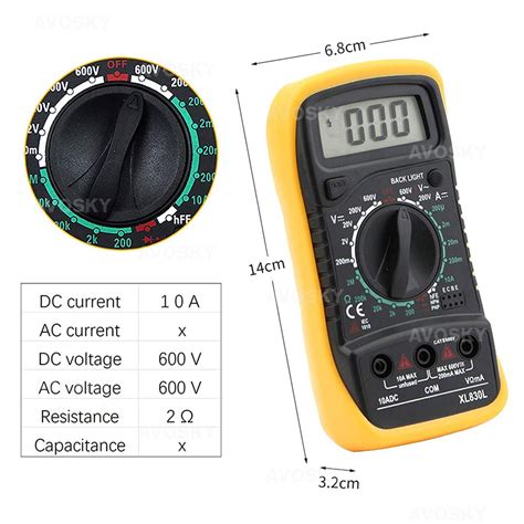 Newand¤ Avosky New Digital Multimeter Lcd Volt Meter Ammeter Voltmeter Amps Ohms Ac Dc Ohm Tester
