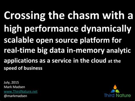Crossing The Chasm With A High Performance Dynamically Scalable Open Source Platform For Real