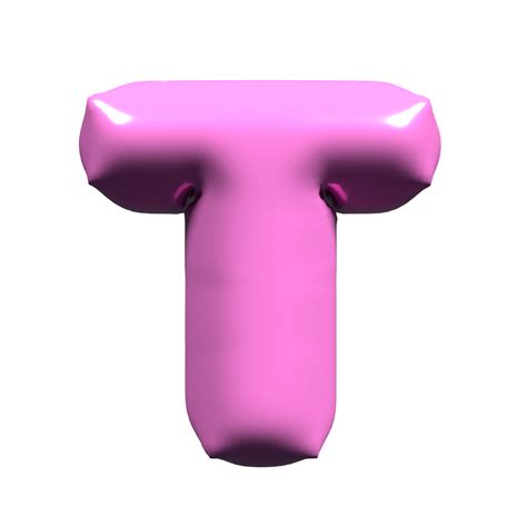 3d Globo Letra T Rosado 48493366 Png