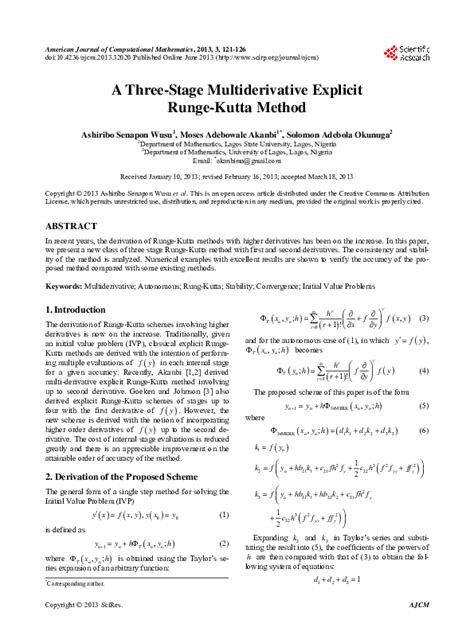 A Three Stage Multiderivative Explicit Runge Kutta Method