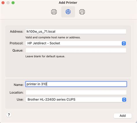Step2 How To Add Printer To Computer Manually Via Hostname Mac Xiiaozet