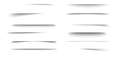 Premium Vector Set Of Realistic Line Strip Shadow Overlay Effects