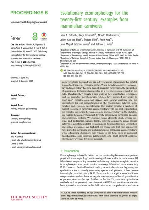 Pdf Evolutionary Ecomorphology For The Twenty First Century Examples