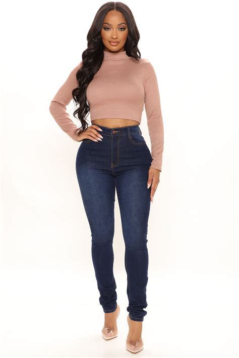 Forever Love Mock Neck Top Nude Fashion Nova Basic Tops