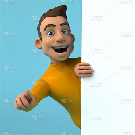 有趣的3d卡通黄色人物