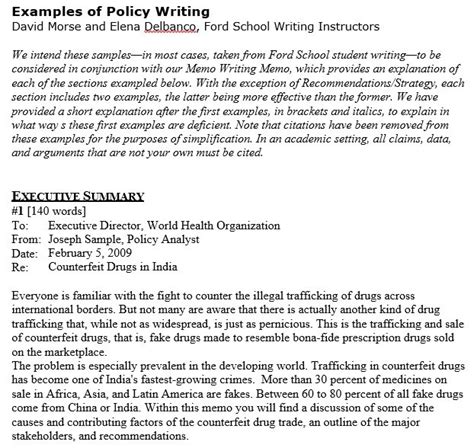 Policy Writing Templates