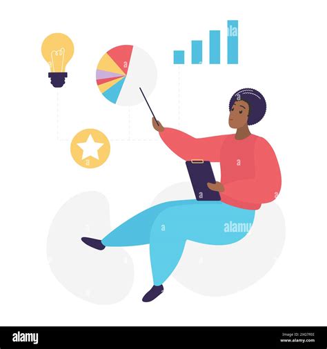 Male Character Studying Analytics Chart Analysis From Person With