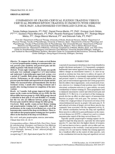Comparison Of Cranio Cervical Flexion Training Versus Cervical