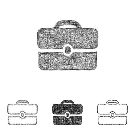서류 가방 아이콘 세트 스케치 라인 아트 벡터 Ai Eps Uidownload