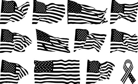 Black And White American Flag Vector Art Icons And Graphics For Free