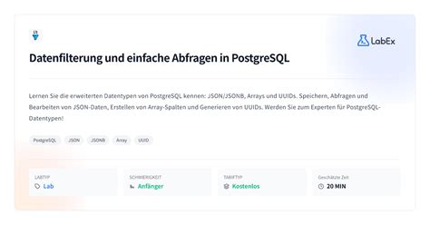 Postgresql Erweiterte Datentypen Labex