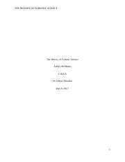 CJS215 WK 1 The History Of Forensic Science Docx THE HISTORY OF