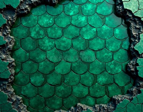 Procedural Dragon Scale Marble With Jade Green Hexagonal Tiles And