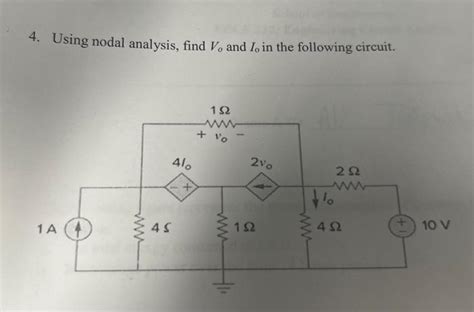 Solved 4 Using Nodal Analysis Find Vo And I0 In The