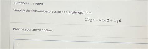 Solved Question 1 1 ﻿pointsimplify The Following