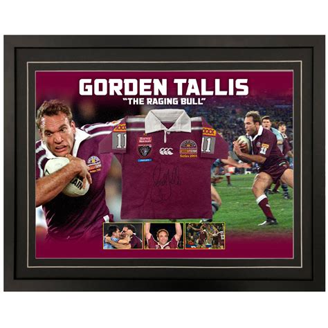 Queensland Maroons Gorden Tallis Signed And Framed Mini Jersey