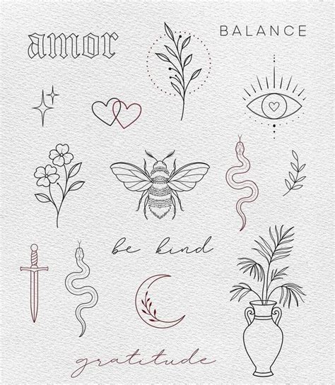 Mega Sheet Line Drawing Temporary Tattoo Butterfly Temporary Tattoo