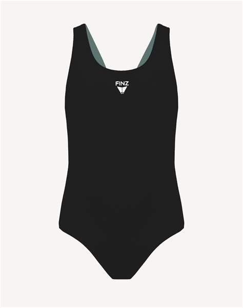 Girls Finz Solid Vaporback Polyester One Piece