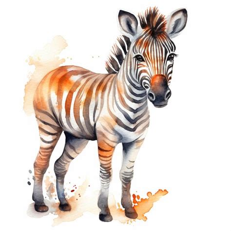Premium AI Image Zebra Standing In Front Of A White Background With A
