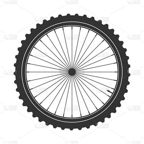 自行车车轮元件、 向量。自行车的橡胶。山轮胎。阀门。cyclemtb登山健身